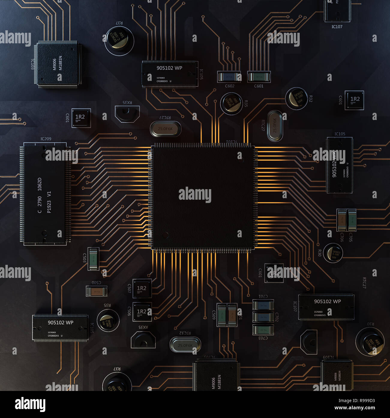 Central Computer Processors CPU concept. 3d rendering,conceptual image Stock Photo - Alamy