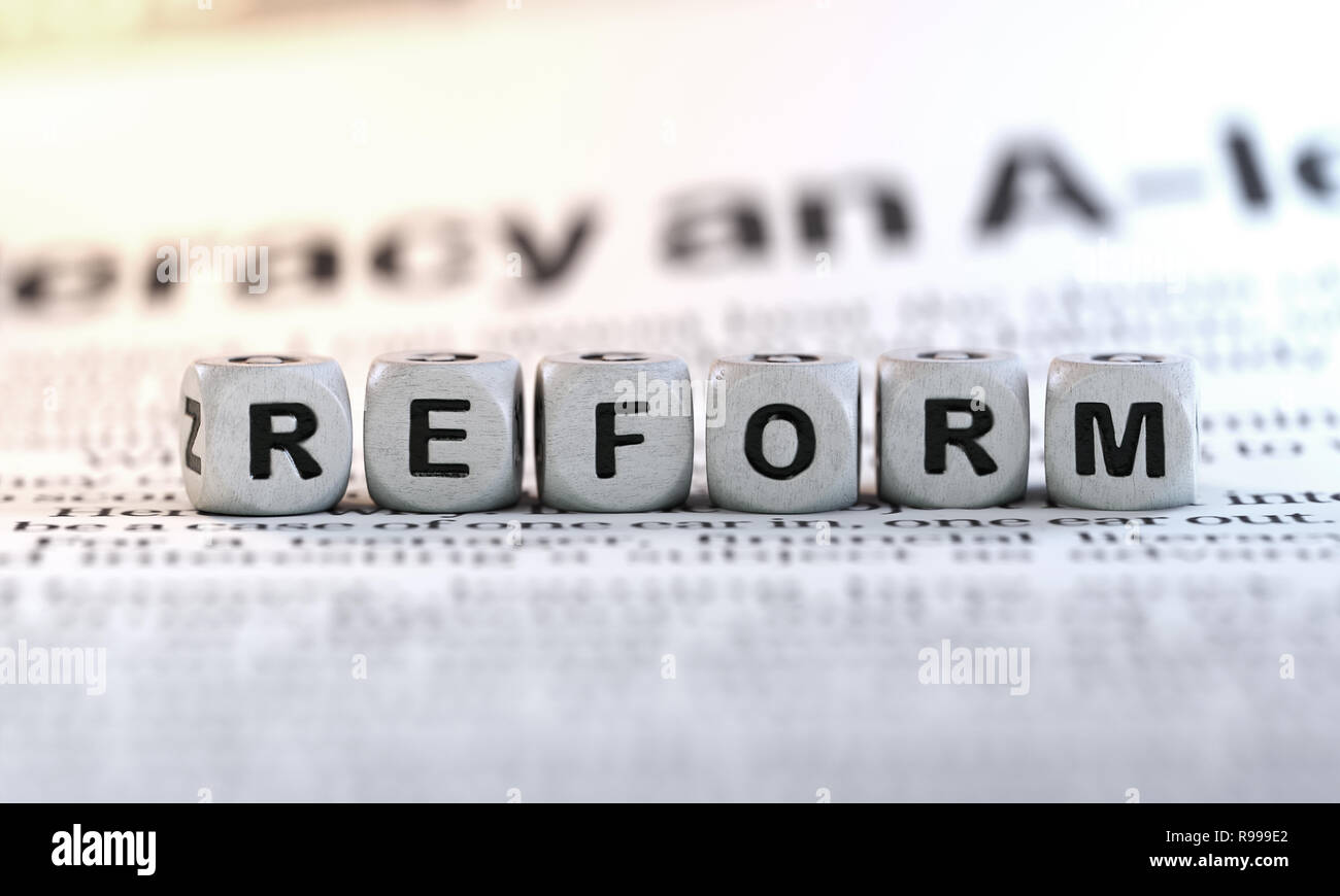 Reform concept.3d rendering,conceptual image Stock Photo - Alamy