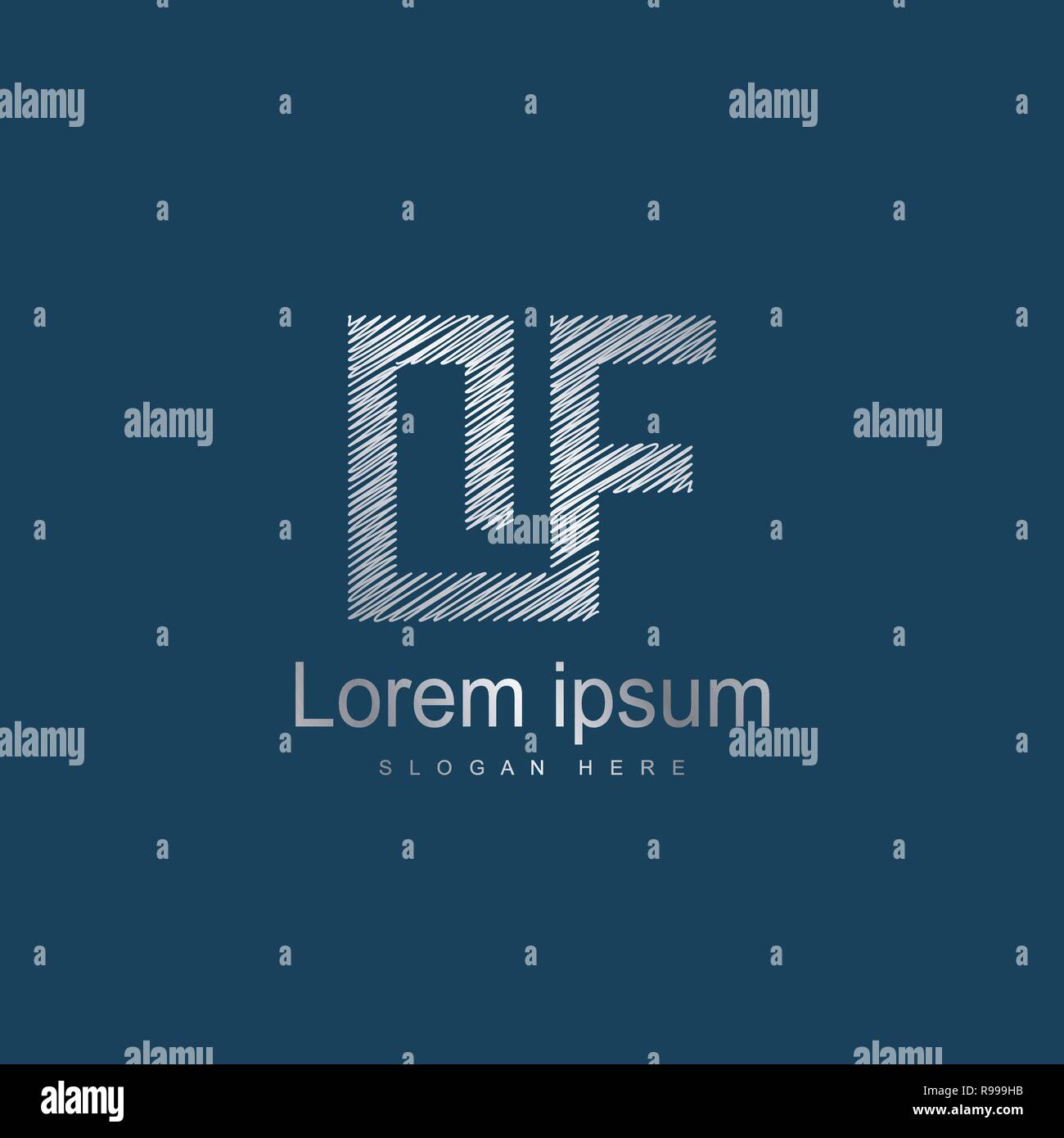 Initial Letter OF Logo Template Vector Design. Silver letter logo Stock ...