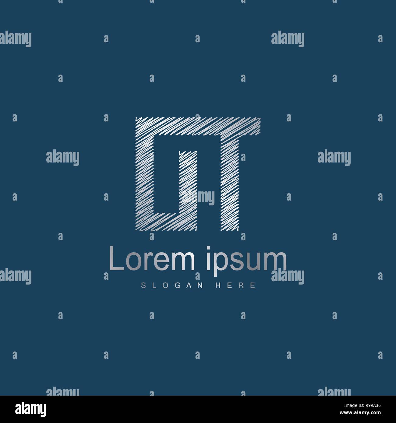 Initial Letter OT Logo Template Vector Design. Silver letter logo Stock ...