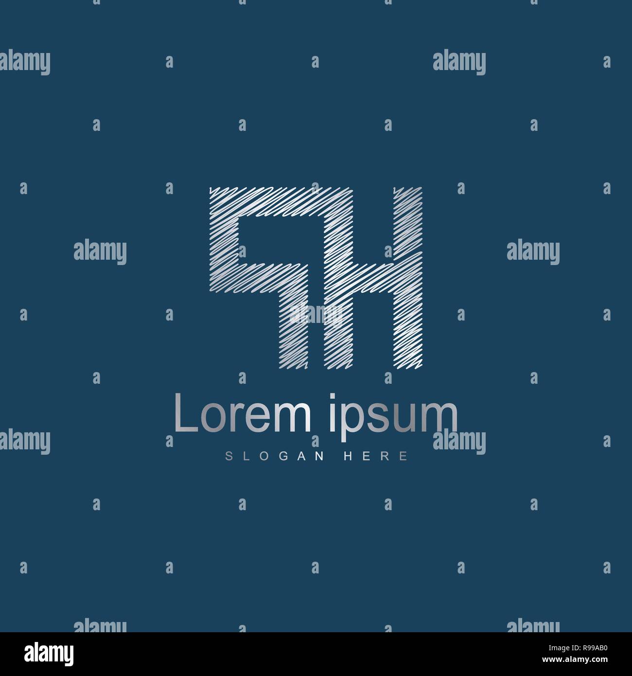 Initial Letter PH Logo Template Vector Design. Silver letter logo Stock ...