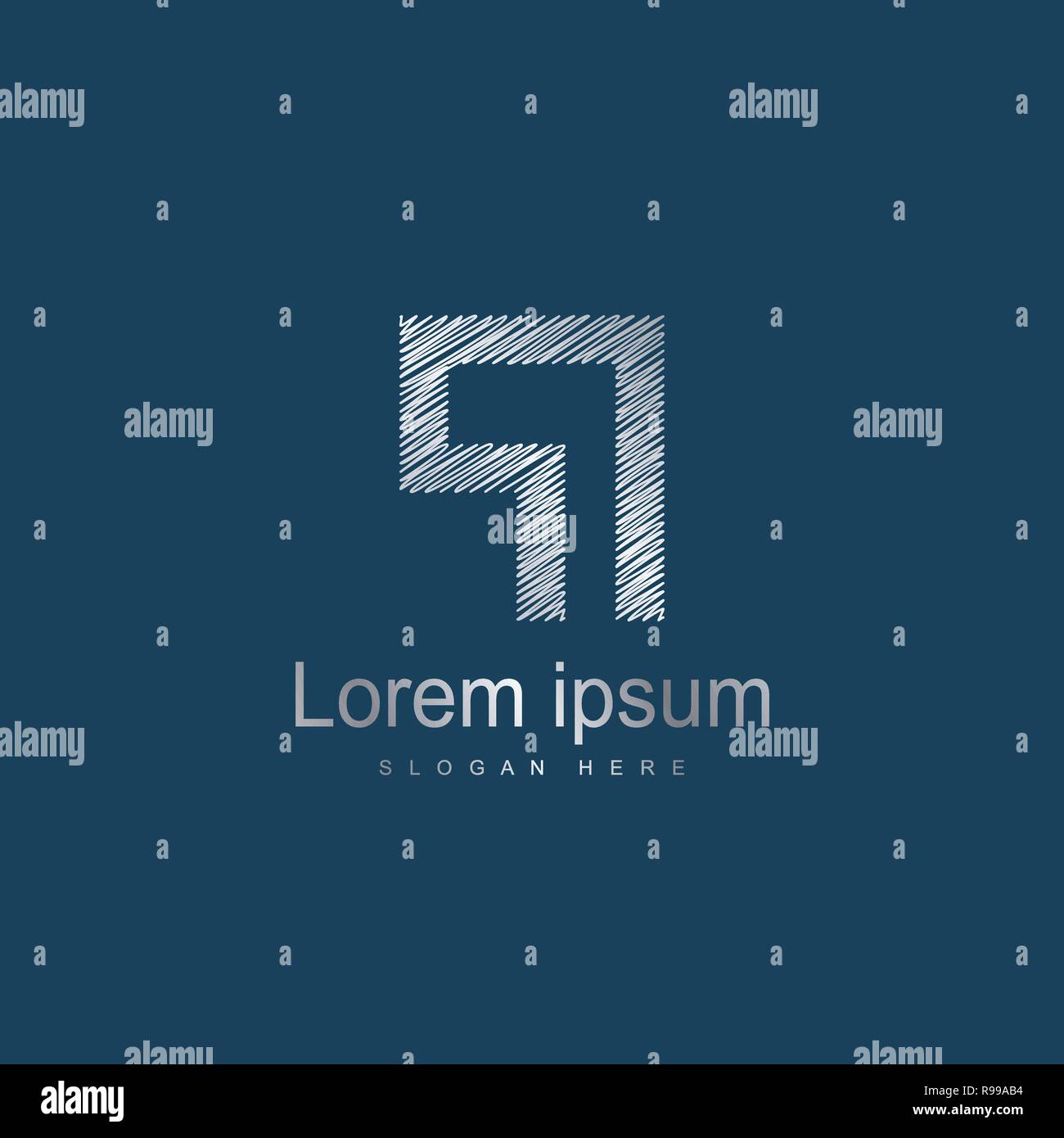 Initial Letter PI Logo Template Vector Design. Silver letter logo Stock ...