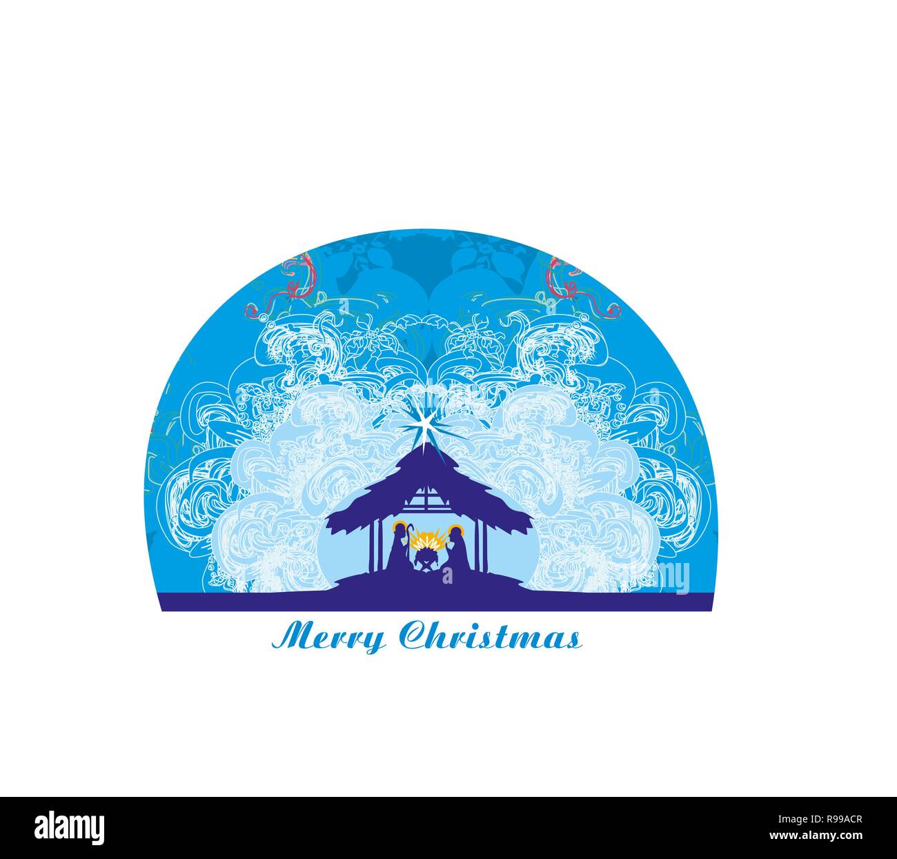 Birth of Jesus in Bethlehem - abstract, artistic card Stock Vector ...