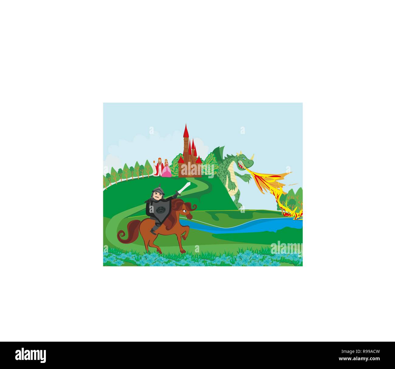 dragon attacks the kingdom Stock Vector Image & Art - Alamy