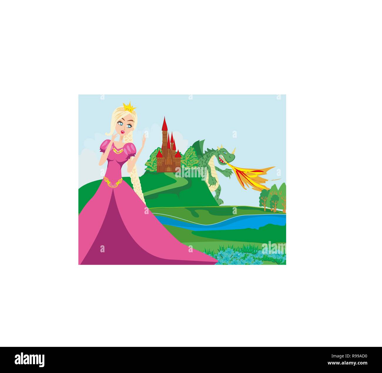 dragon attacks the kingdom Stock Vector Image & Art - Alamy