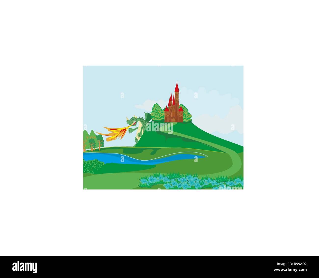 dragon attacks the kingdom Stock Vector Image & Art - Alamy