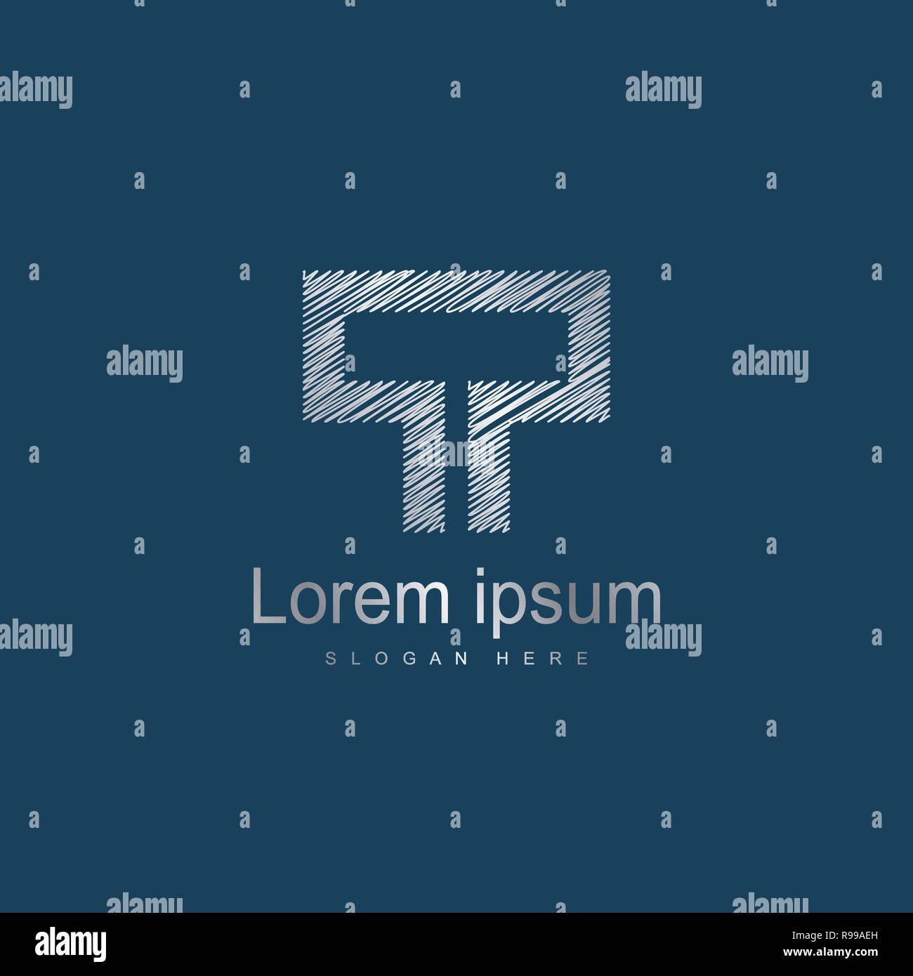 Initial Letter PP Logo Template Vector Design. Silver letter logo Stock ...