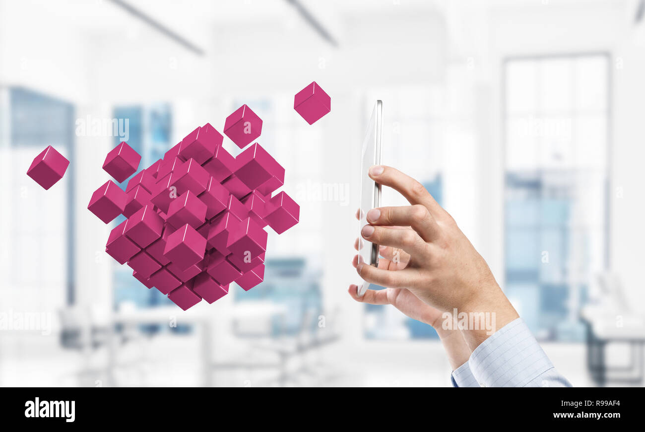 Integrating new technologies concept with cube figure floating i Stock ... Integrating new technologies concept with cube figure floating i Stock ...