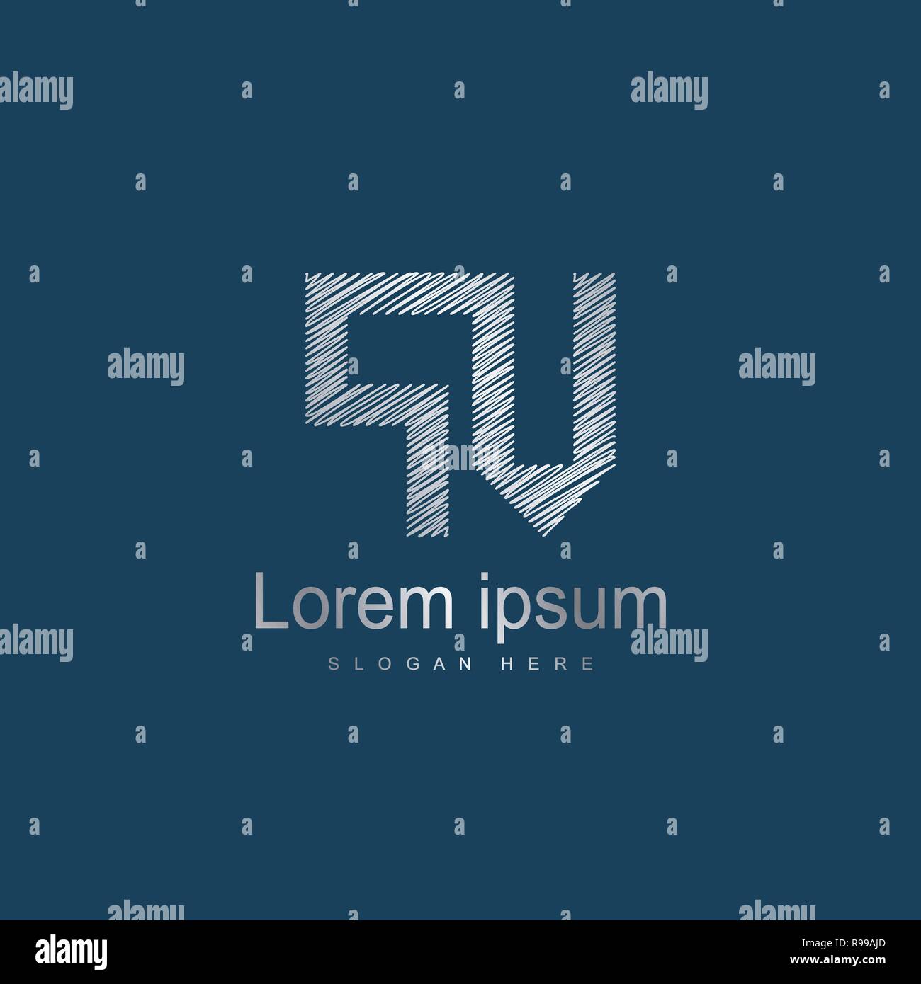 Initial Letter PV Logo Template Vector Design. Silver letter logo Stock ...