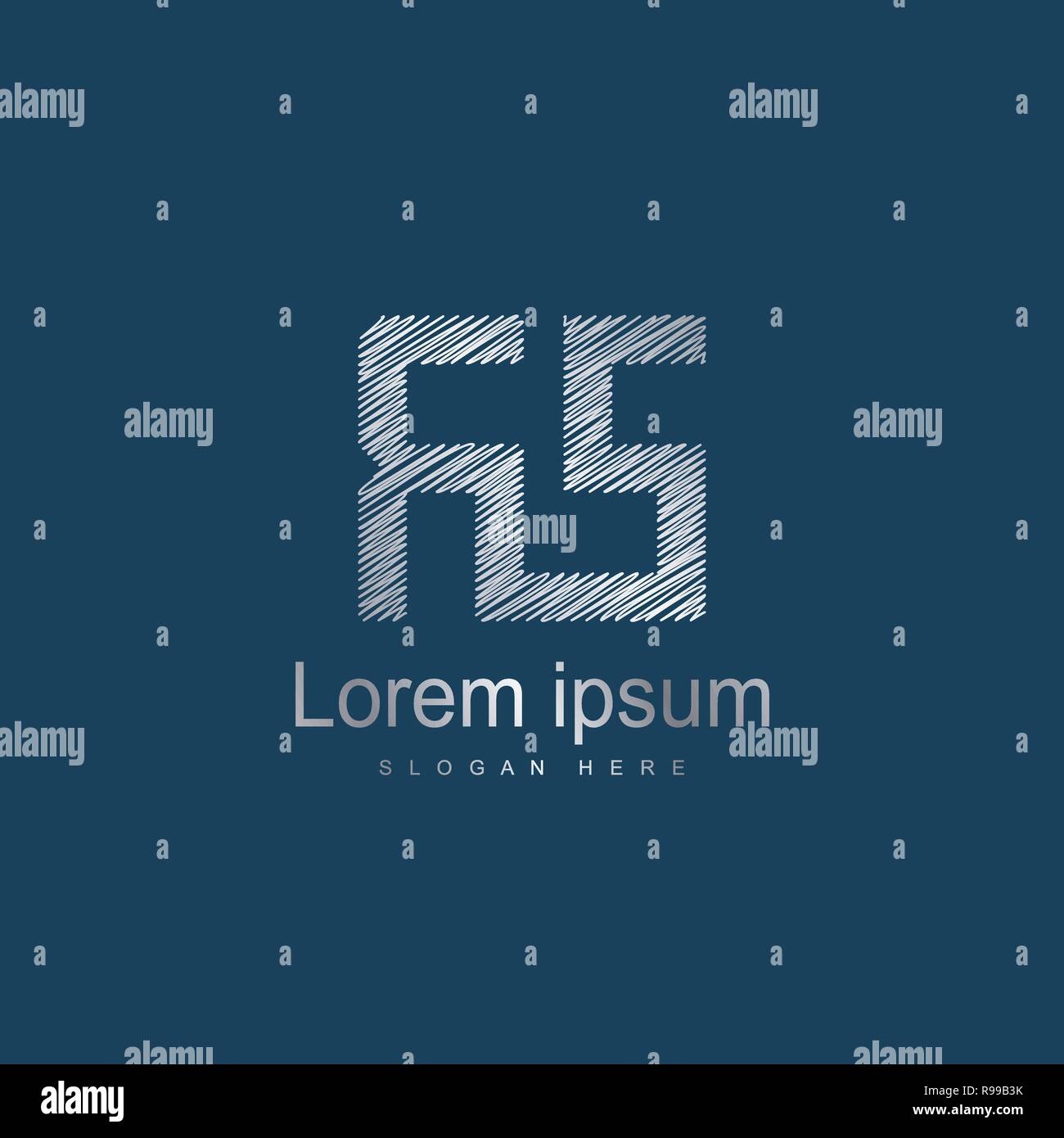 Initial Letter RS Logo Template Vector Design. Silver letter logo Stock ...