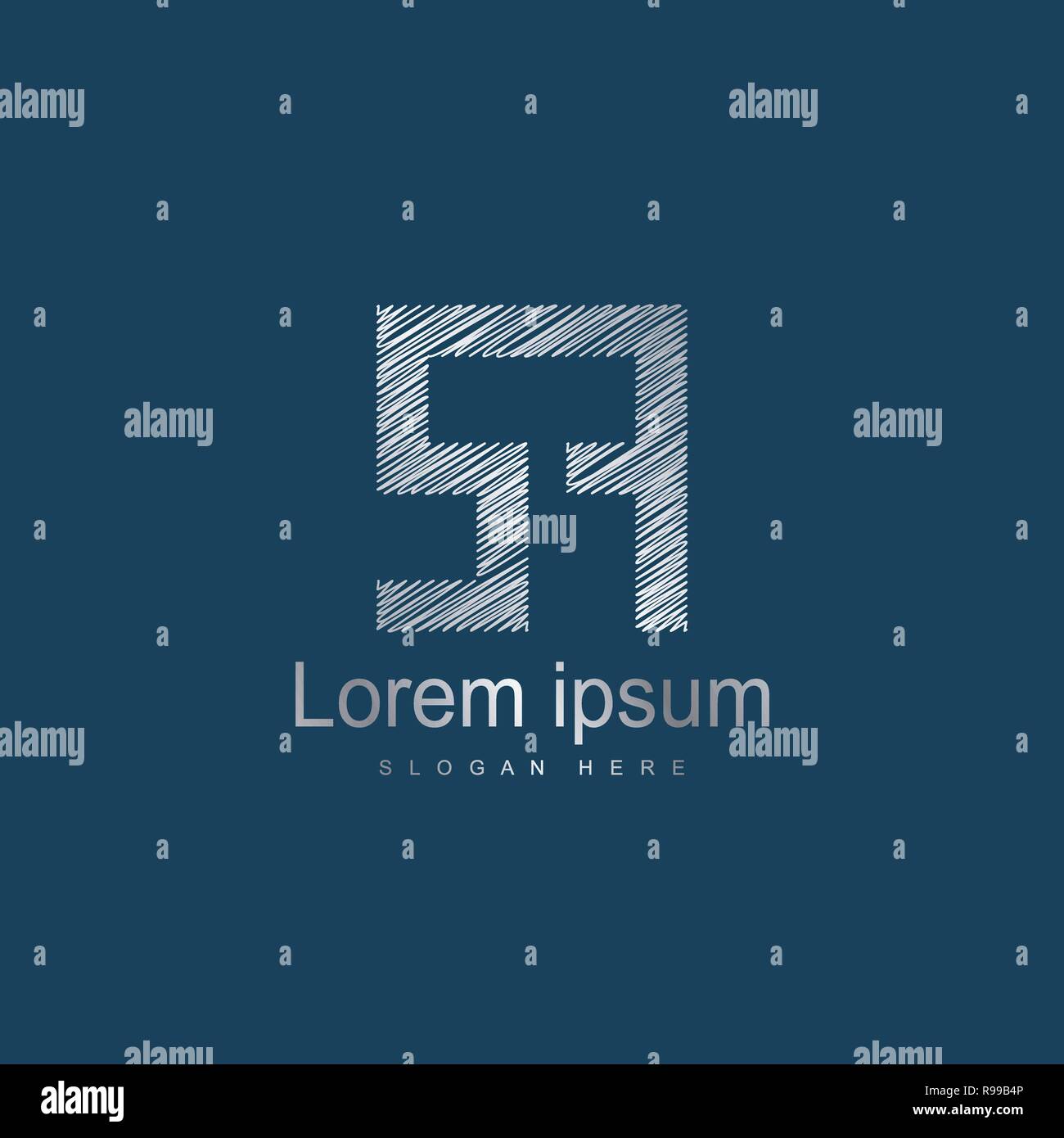 Initial Letter SA Logo Template Vector Design. Silver letter logo Stock ...