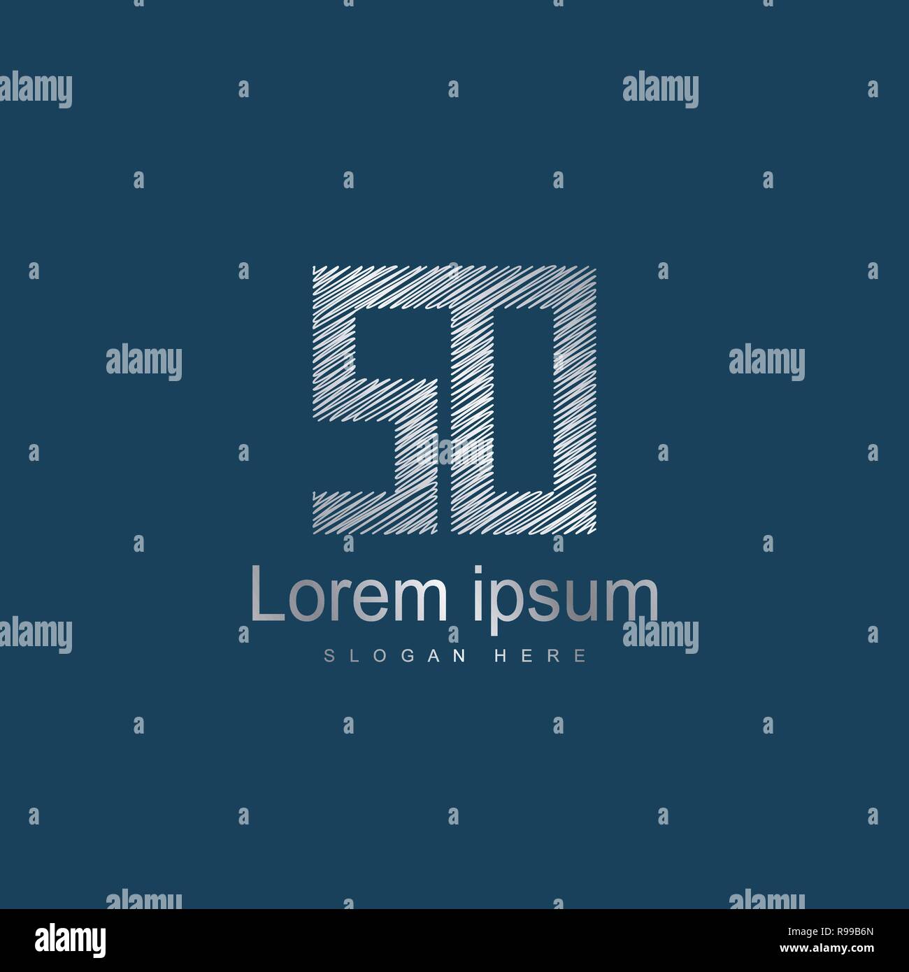 Initial Letter SO Logo Template Vector Design. Silver letter logo Stock ...