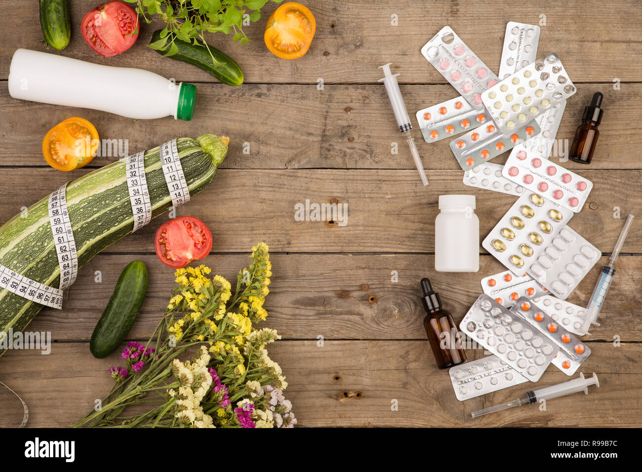 the choice between a healthy lifestyle and medications, vegetables or ...