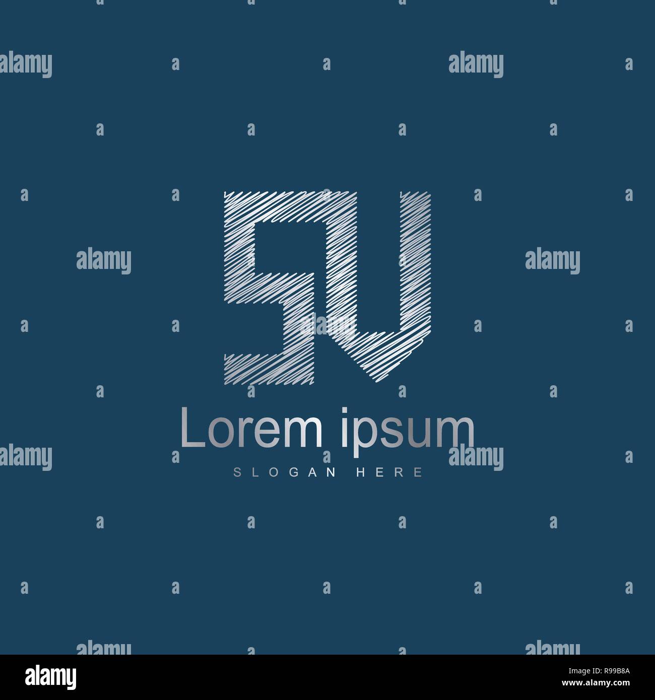 Initial Letter SV Logo Template Vector Design. Silver letter logo Stock ...