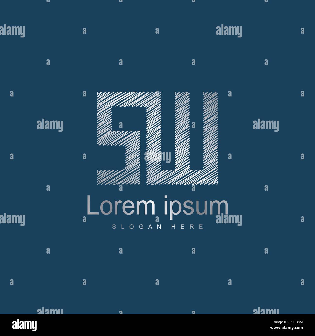 Initial Letter SW Logo Template Vector Design. Silver letter logo Stock ...