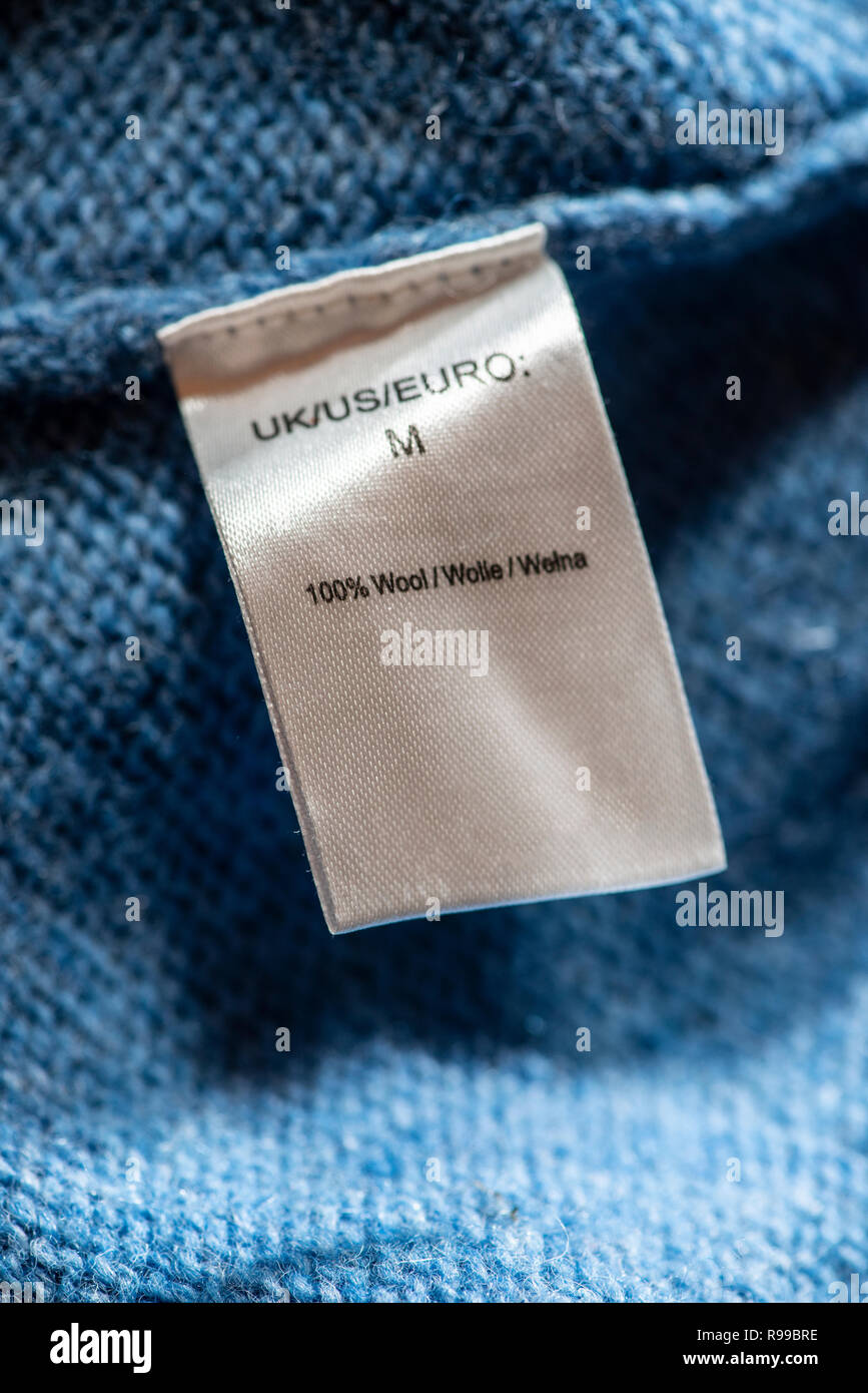 Labels for clothing composition Stock Photo - Alamy