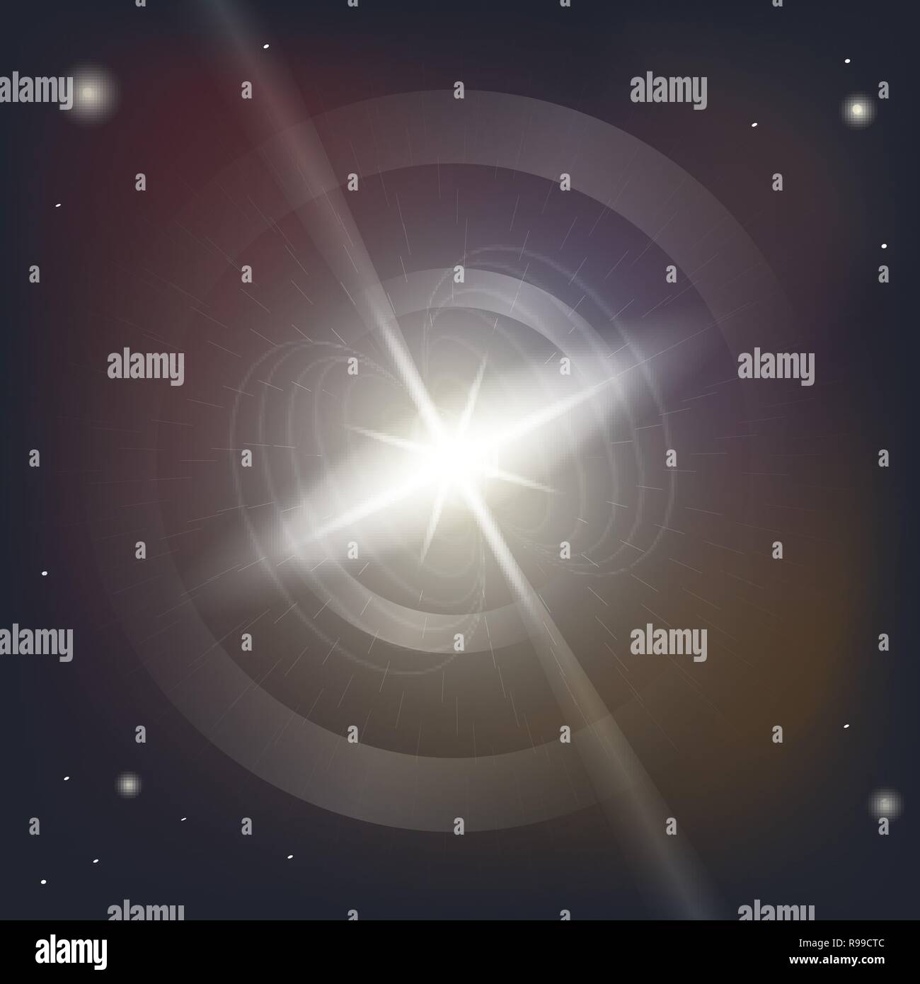 Neutron star makes radiation ray waves in the deep universe. Blitzar ...