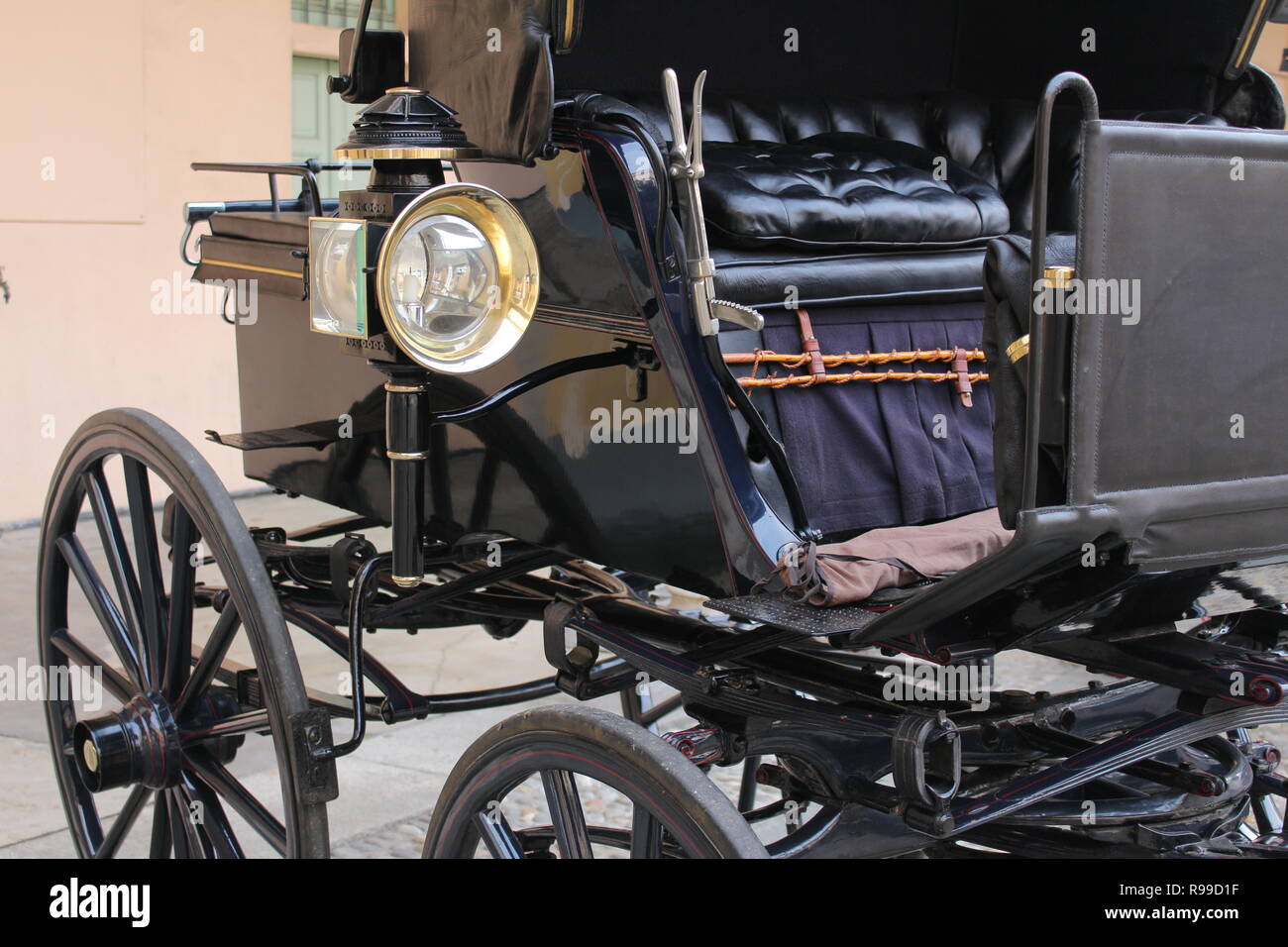 A carriage without horses, in its details with restored black Stock ...