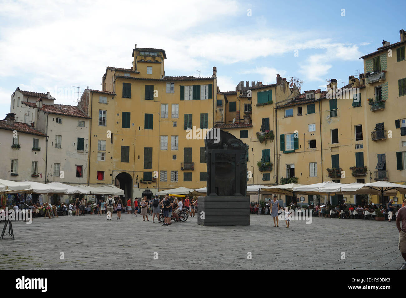 The Amphitheater Square in Lucca, Tuscany - Italy Stock Photo - Alamy