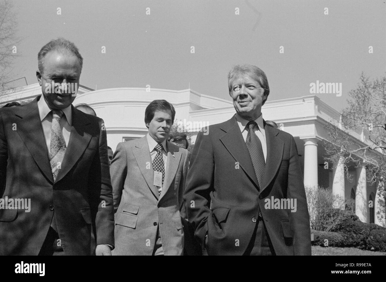 President Jimmy Carter and Israeli Prime Minister Yitzhak Rabin at the ...