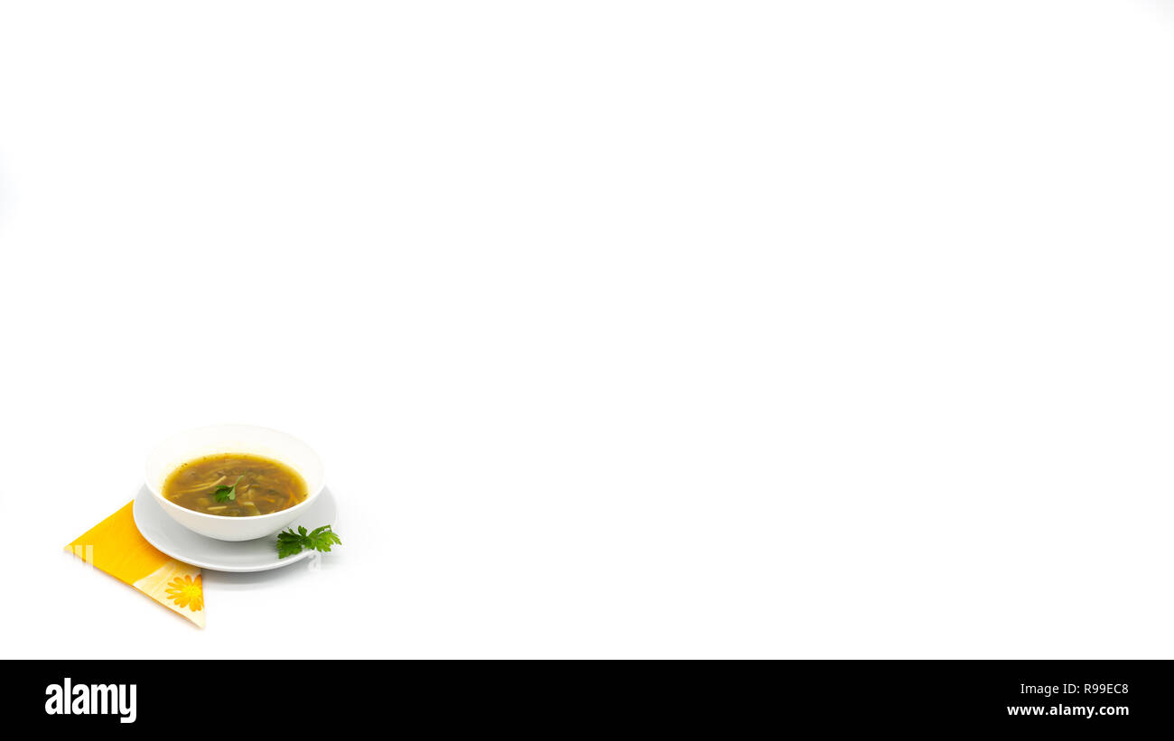 A 4k picture of a delicious soup dish with pasta and vegetables Stock ...