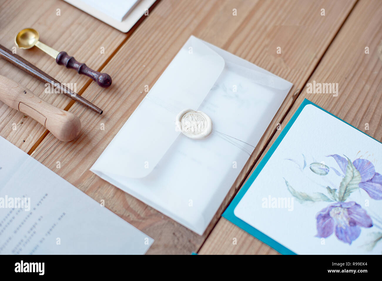 Wedding calligraphy and decor. Wedding invitations, envelope,lace cards ...