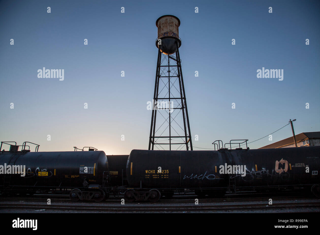 An Water tower in Vernon, a very industrial city in the shadow of ...