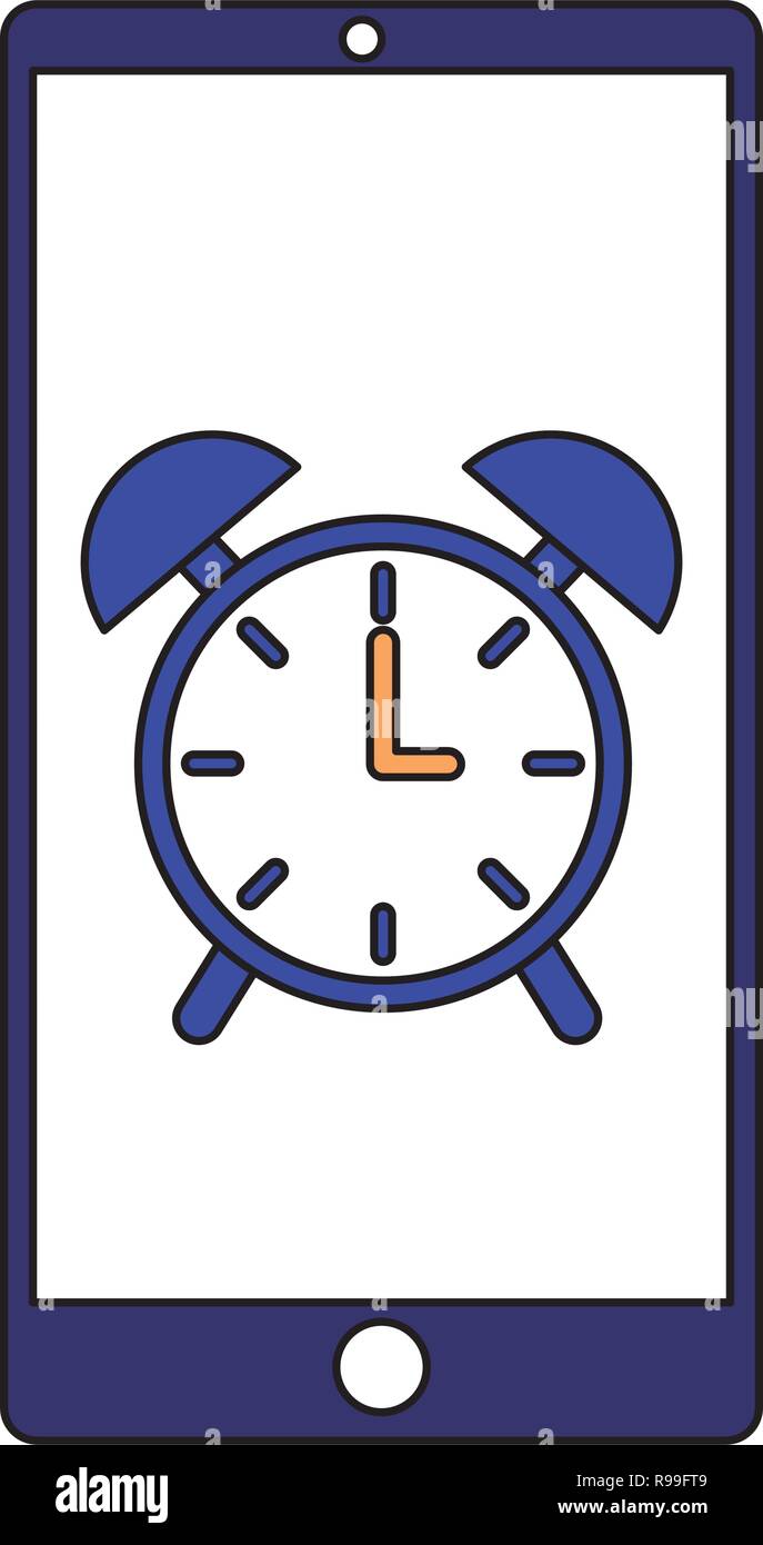 mobile clock alarm white background vector illustration Stock Vector ...