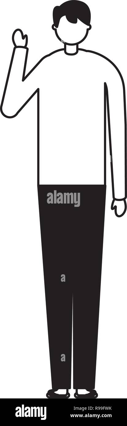 man holding toothbrush white background vector illustration Stock ...