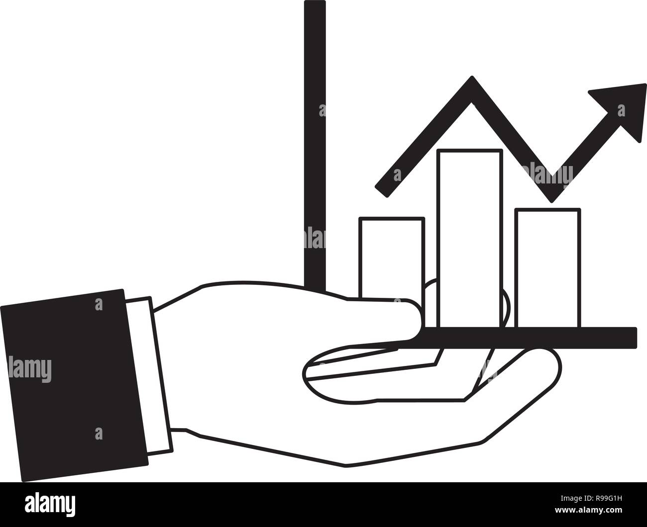 hand holding chart financial report vector illustration Stock Vector Image & Art - Alamy