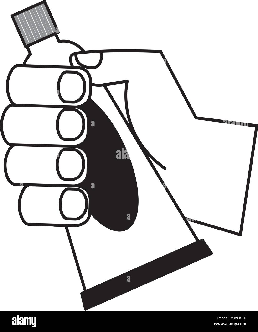 hand holding toothpaste hygiene oral vector illustration Stock Vector ...