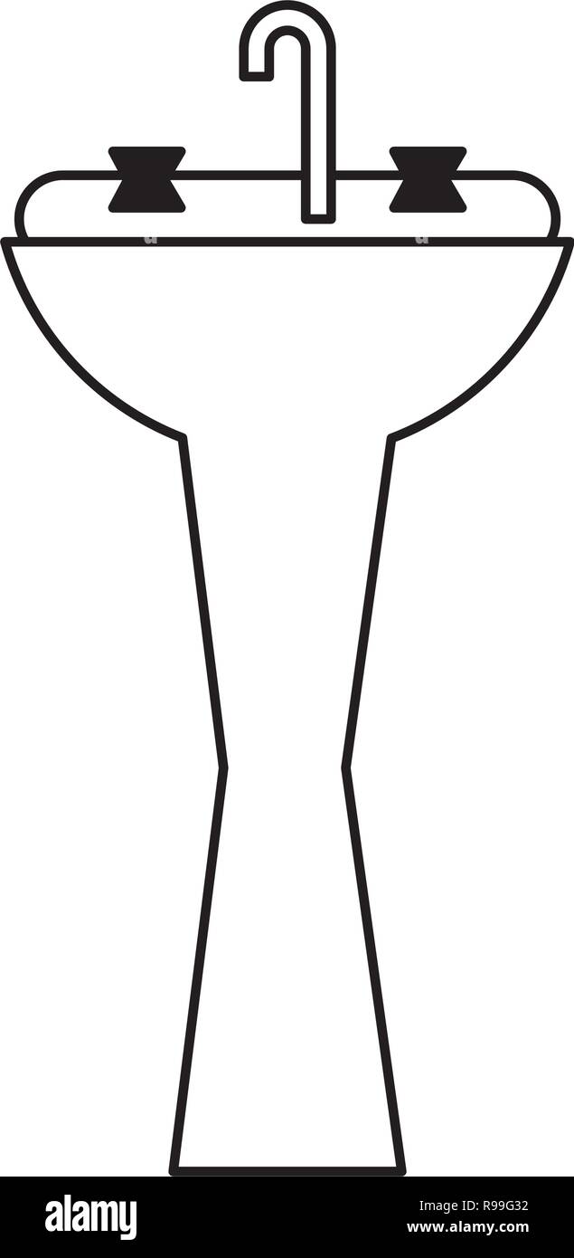 basin bathroom on white background vector illustration Stock Vector ...