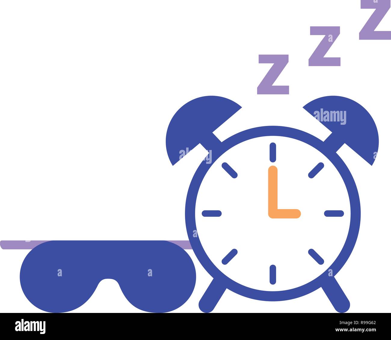 sleep clock and mask white background vector illustration Stock Vector ...