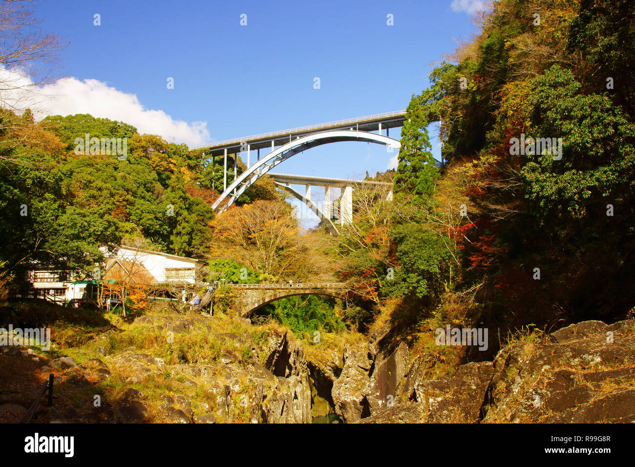 Takachiho three stage bridge hi-res stock photography and images - Alamy