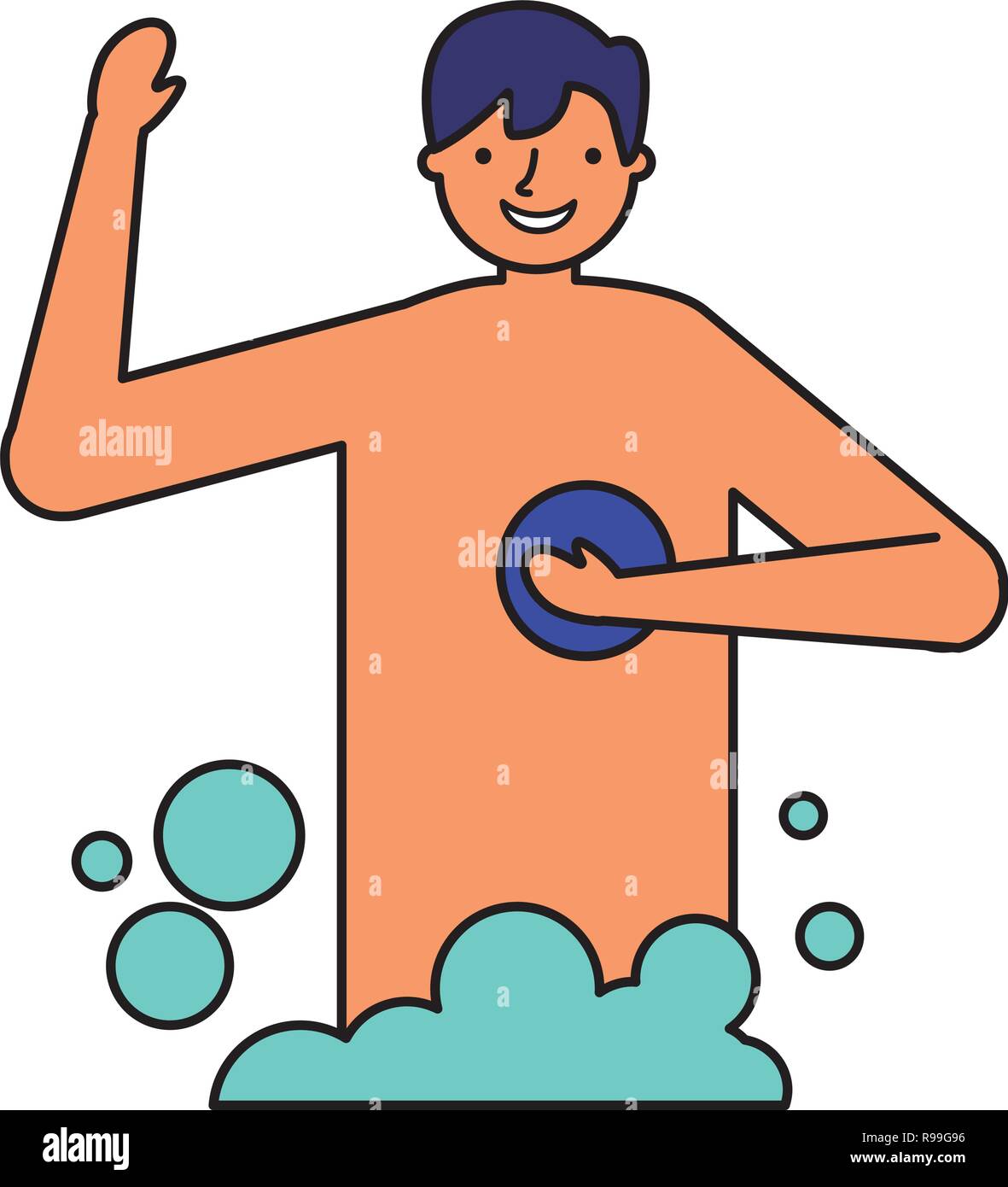 Man taking shower Stock Vector Images - Alamy