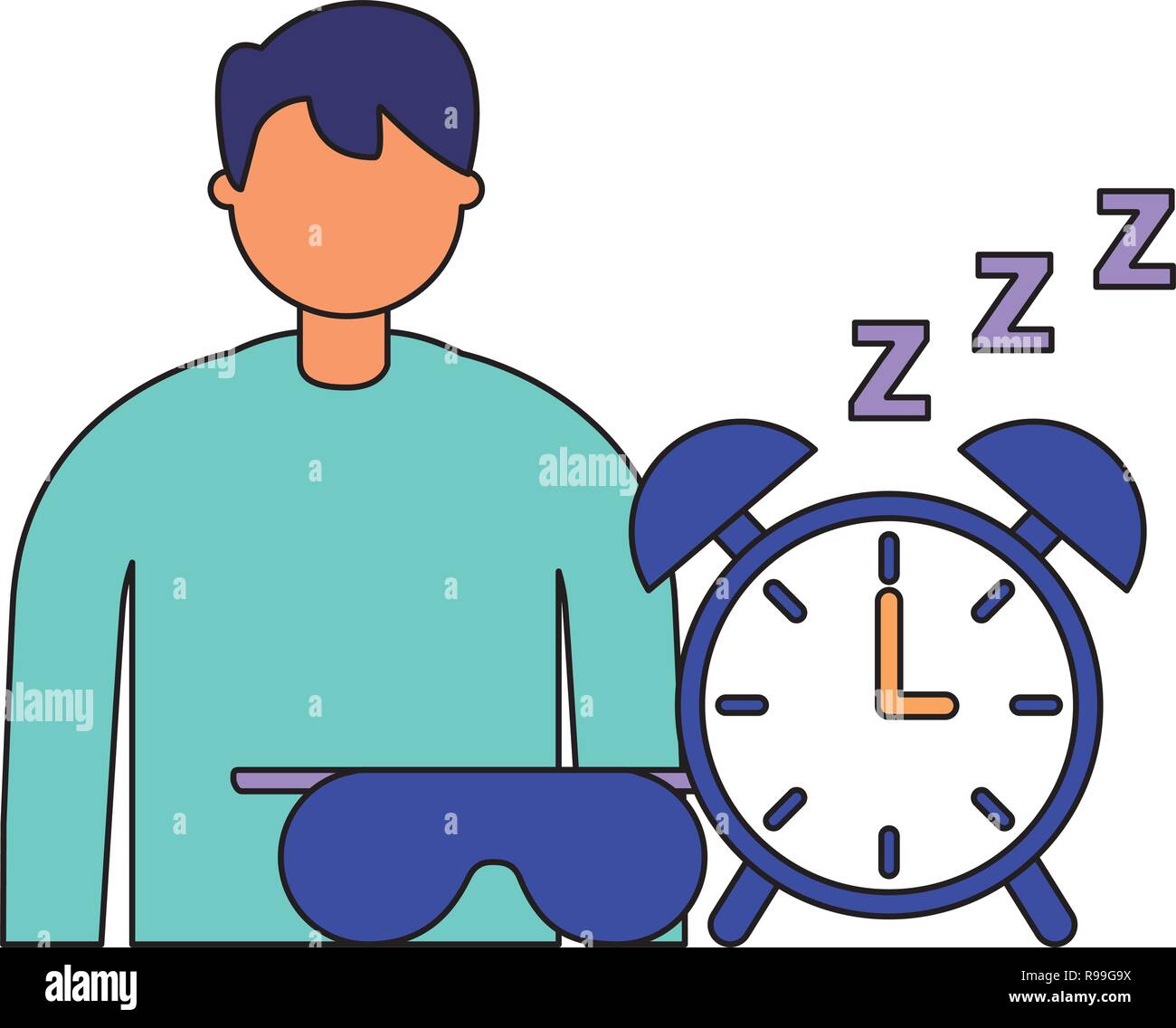 businessman with alarm clock spleep vector illustration Stock Vector ...