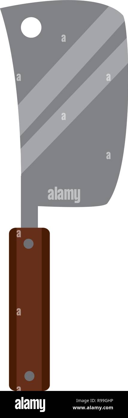 meat cleaver utensil kitchen on white background vector illustration ...