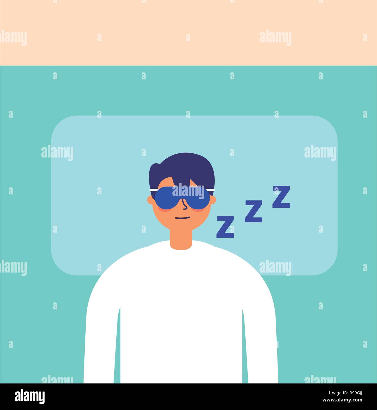 Sleeping in one bed Stock Vector Images - Alamy