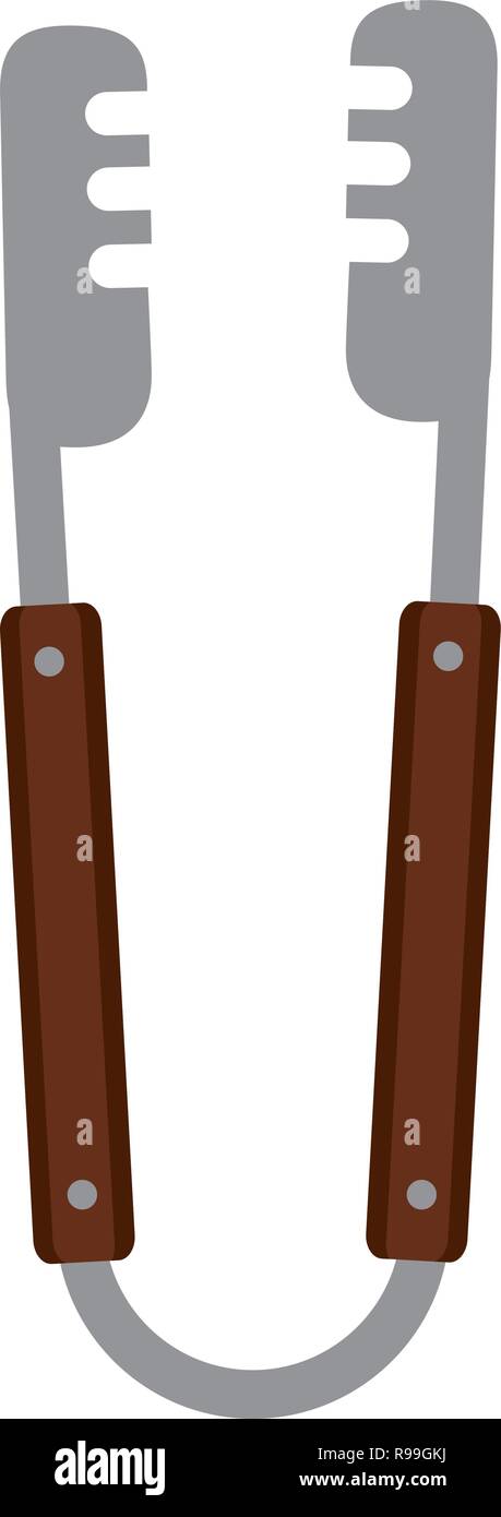 tongs utensil kitchen on white background vector illustration Stock ...