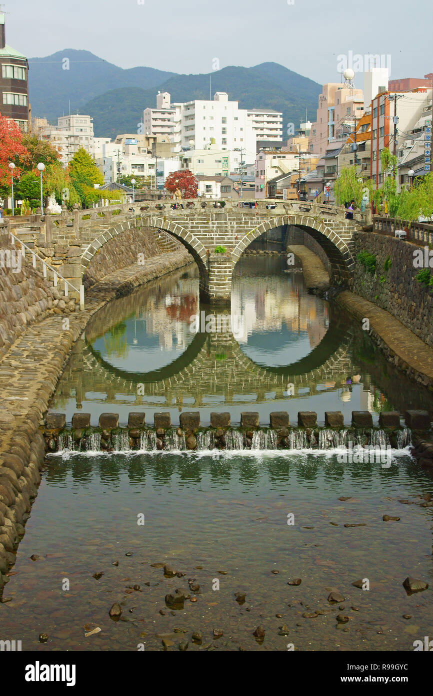 Meganebashi (Spectacles Bridge), Nagasaki Prefecture, Japan Stock Photo ...