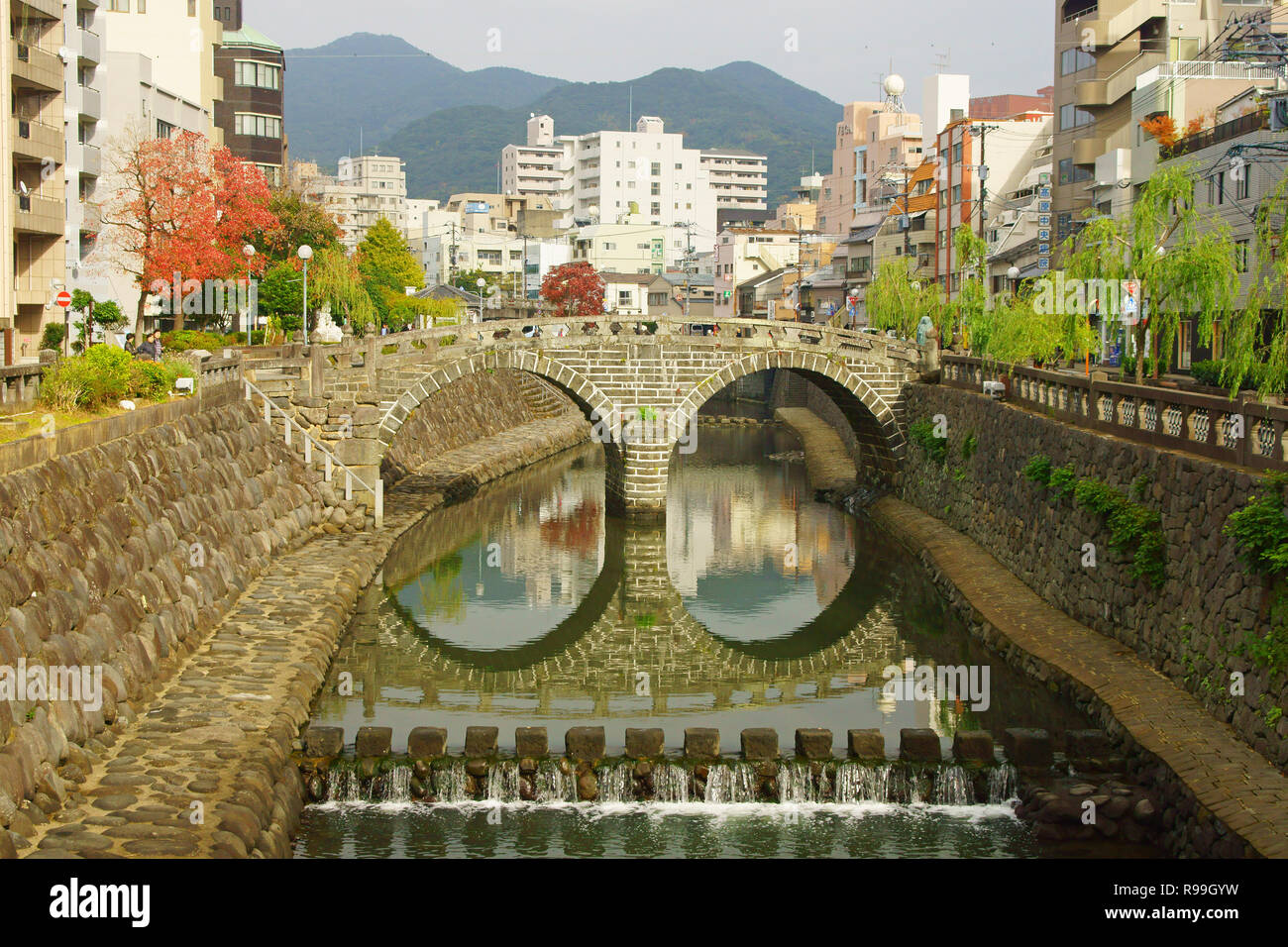 Meganebashi (Spectacles Bridge), Nagasaki Prefecture, Japan Stock Photo ...