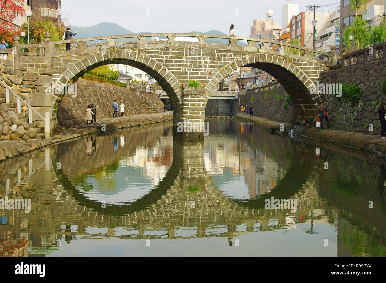 Meganebashi (Spectacles Bridge), Nagasaki Prefecture, Japan Stock Photo ...