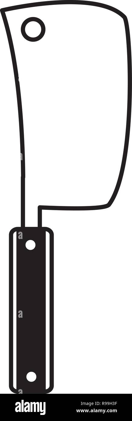 meat cleaver utensil kitchen on white background vector illustration ...