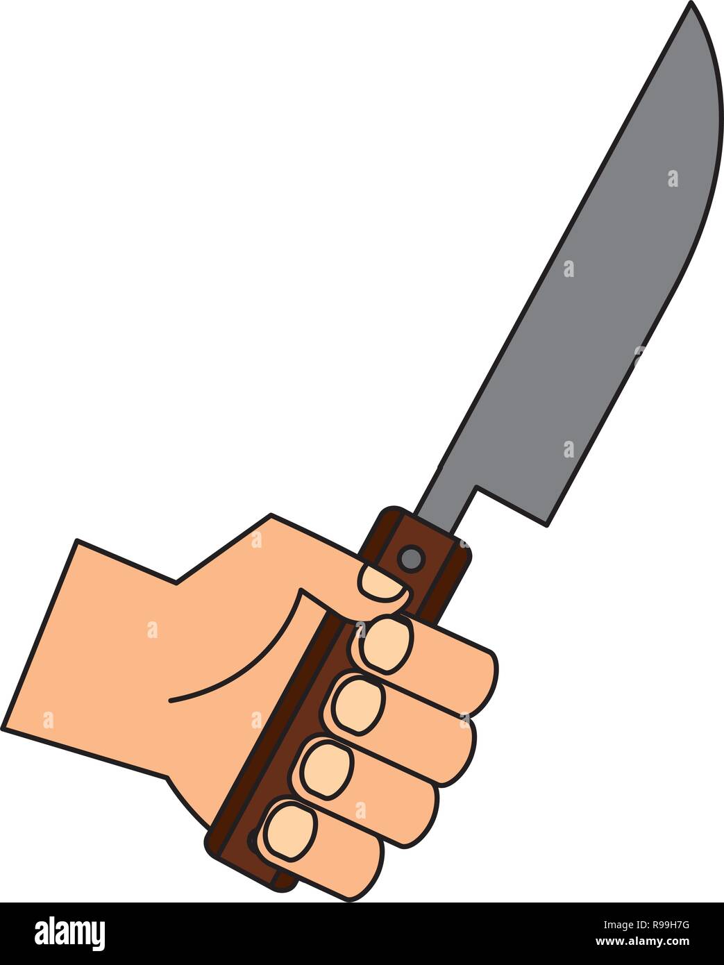 hand holding knife on white background vector illustration Stock Vector ...