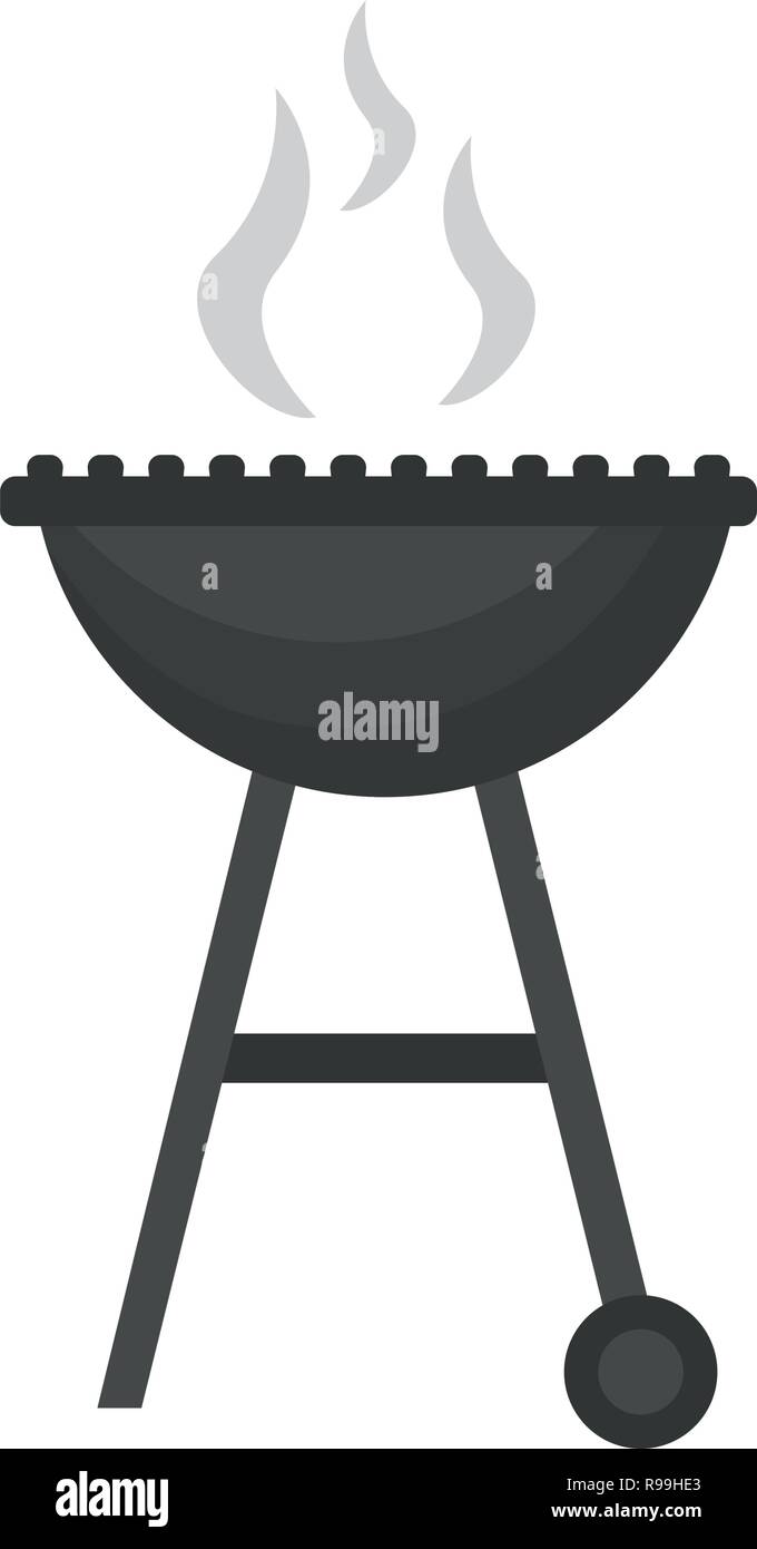 barbecue grill smoke hot white background vector illustration Stock ...
