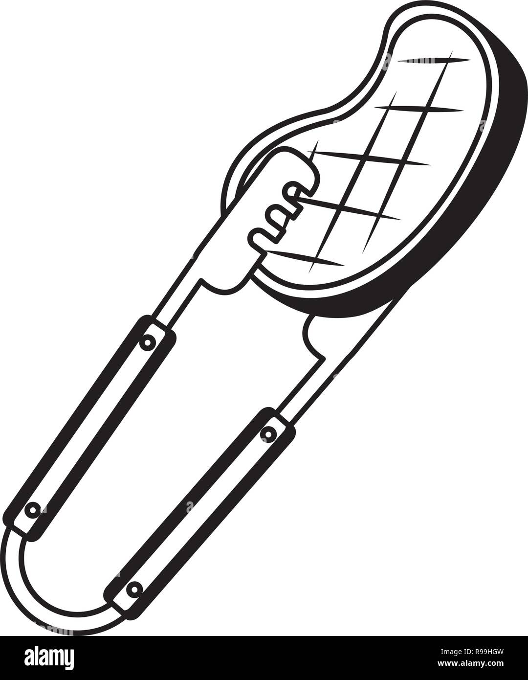 barbecue tongs with meat steak vector illustration Stock Vector Image ...