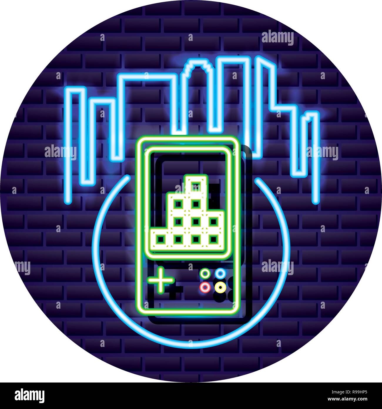 portable console neon video game vector illustration Stock Vector Image ...