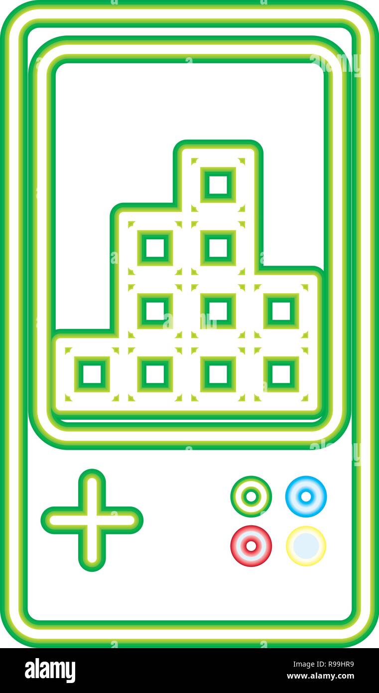 portable console neon video game vector illustration Stock Vector Image ...