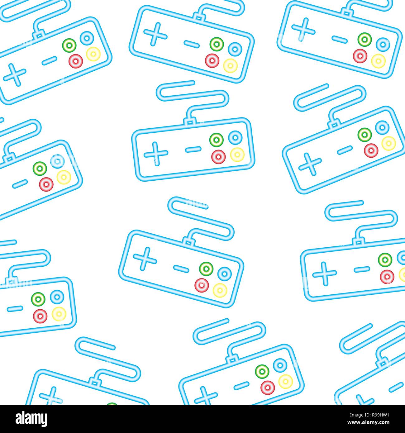 control neon video game background vector illustration Stock Vector ...