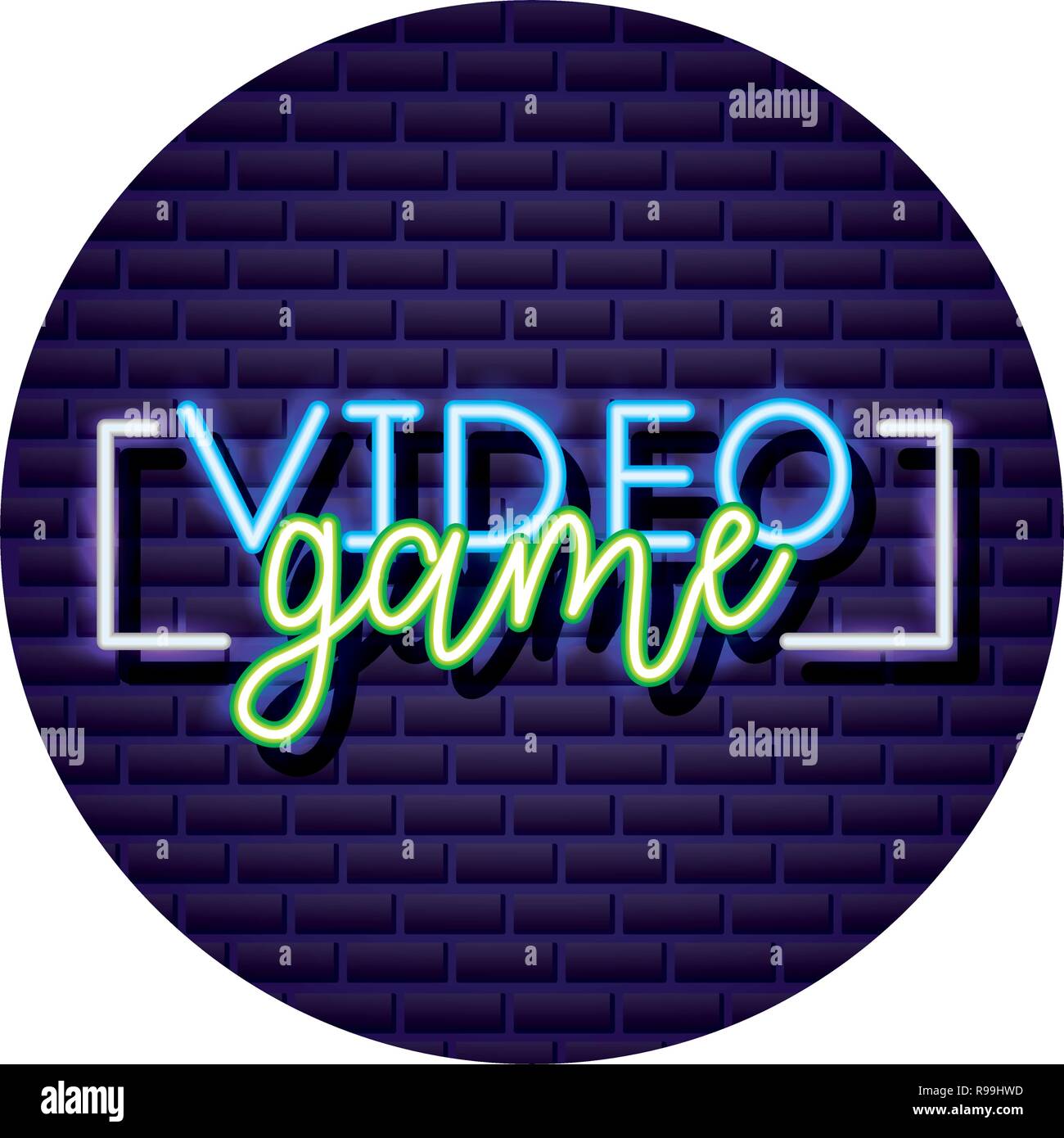 neon video game lettering board vector illustration Stock Vector Image ...